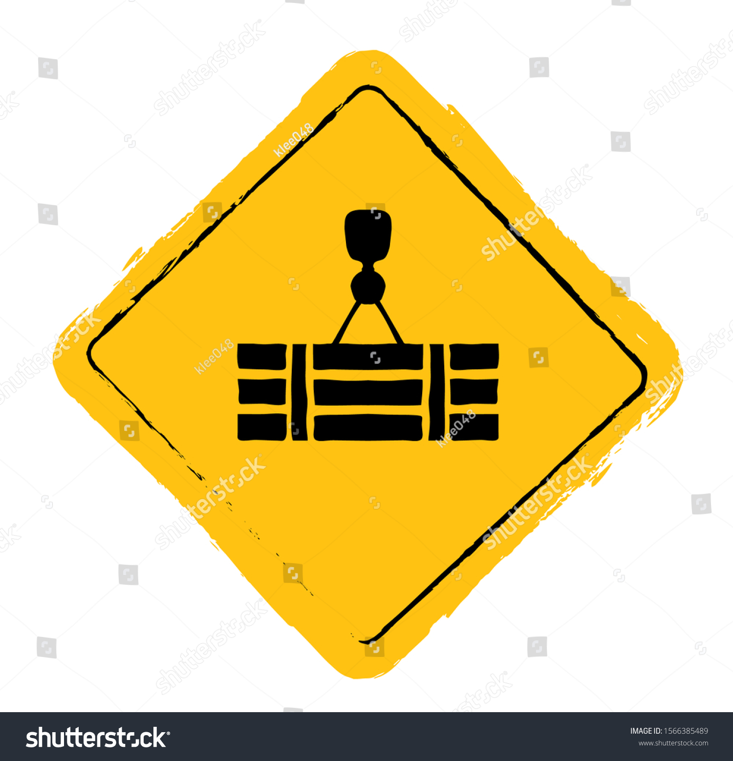 Overhead Crane Hazard Triangle Warning Sign: vector de stock (libre de ...