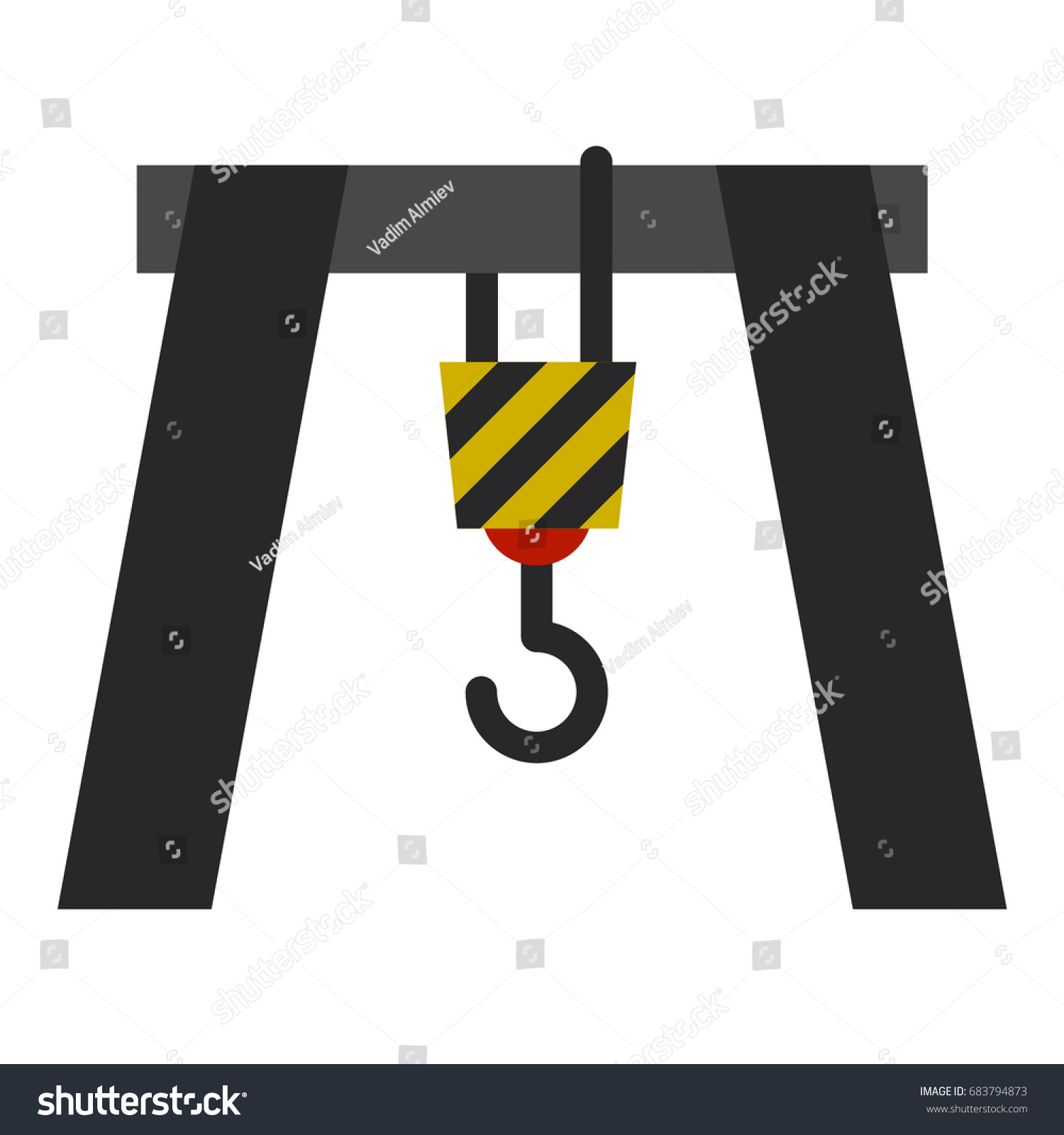 Overhead Crane Vector Icon Stock Vector (Royalty Free) 683794873