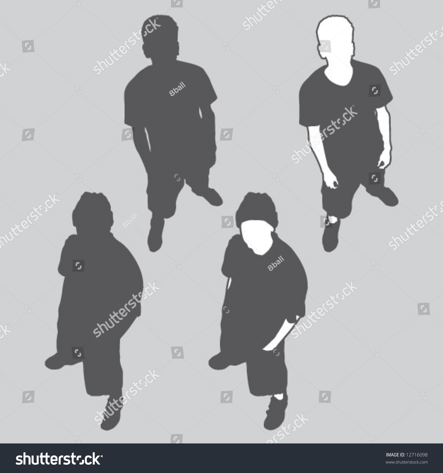 Overhead Figure Silhouette Stock Vector (Royalty Free) 12716098 ...
