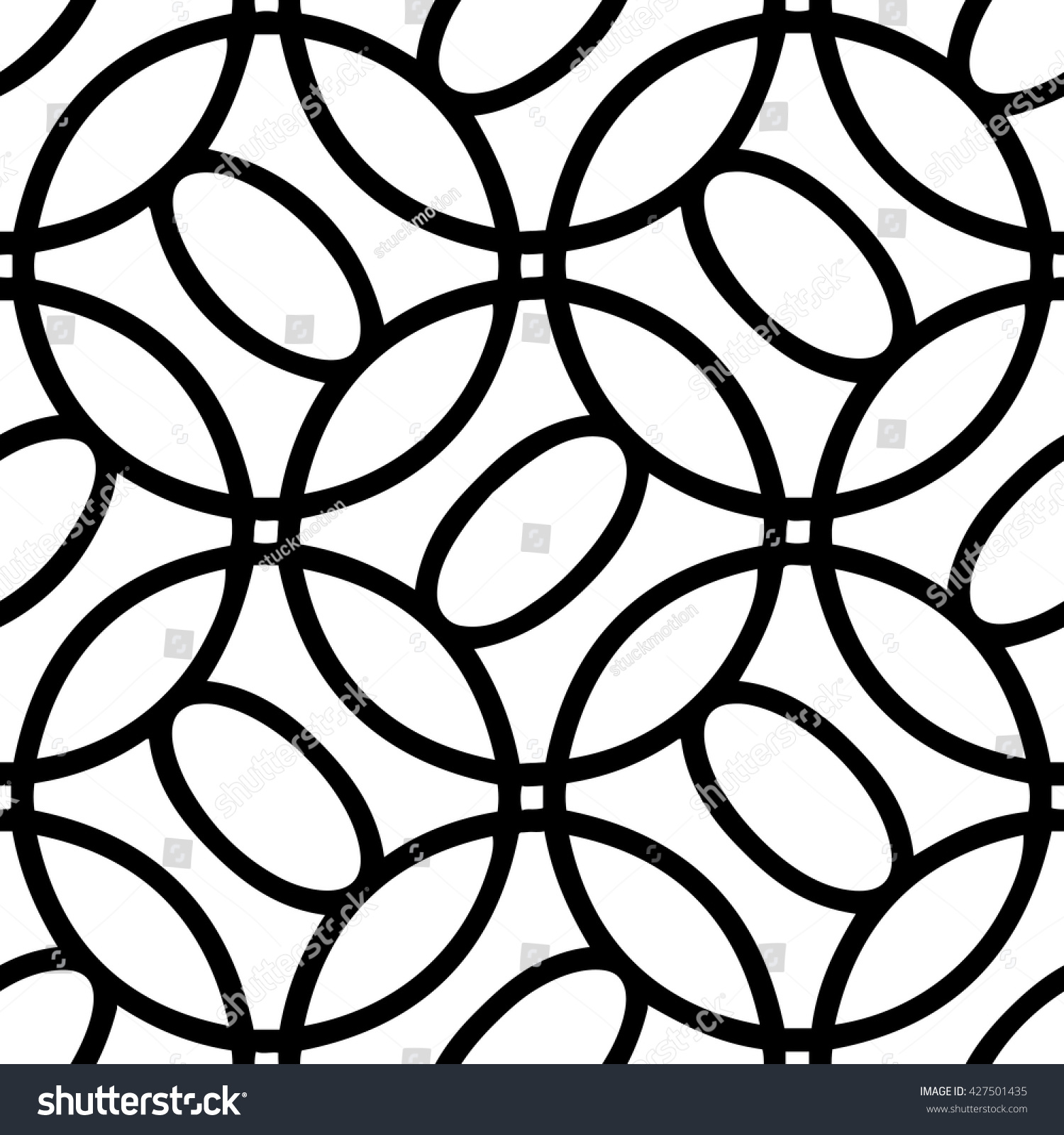 Overlapping Circles Pattern Seamless Vector Background Stock Vector