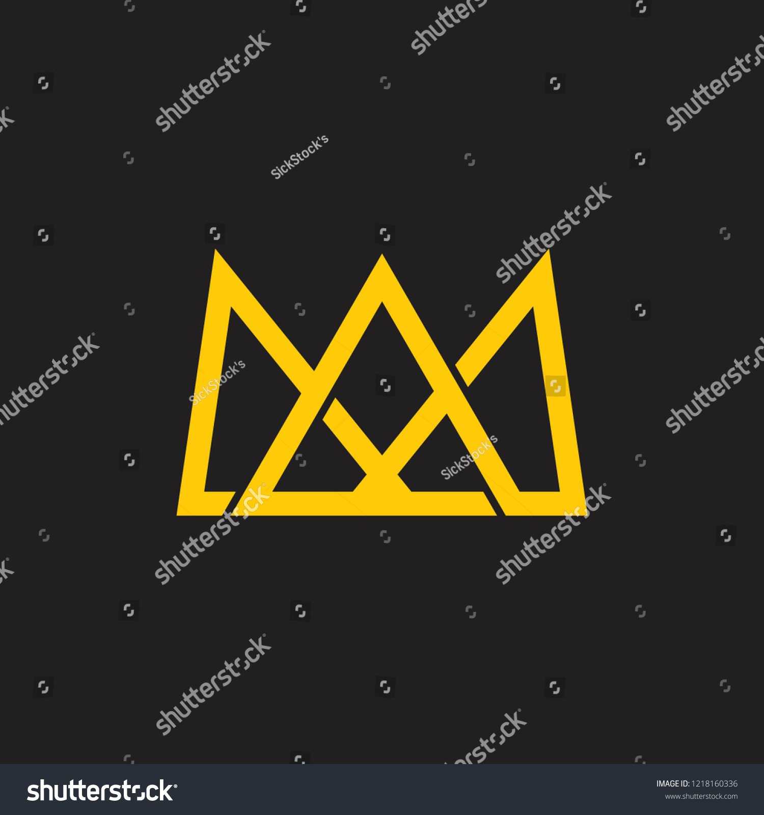 Overlapping Lines Golden Crown Logo Vector: vector de stock (libre de ...