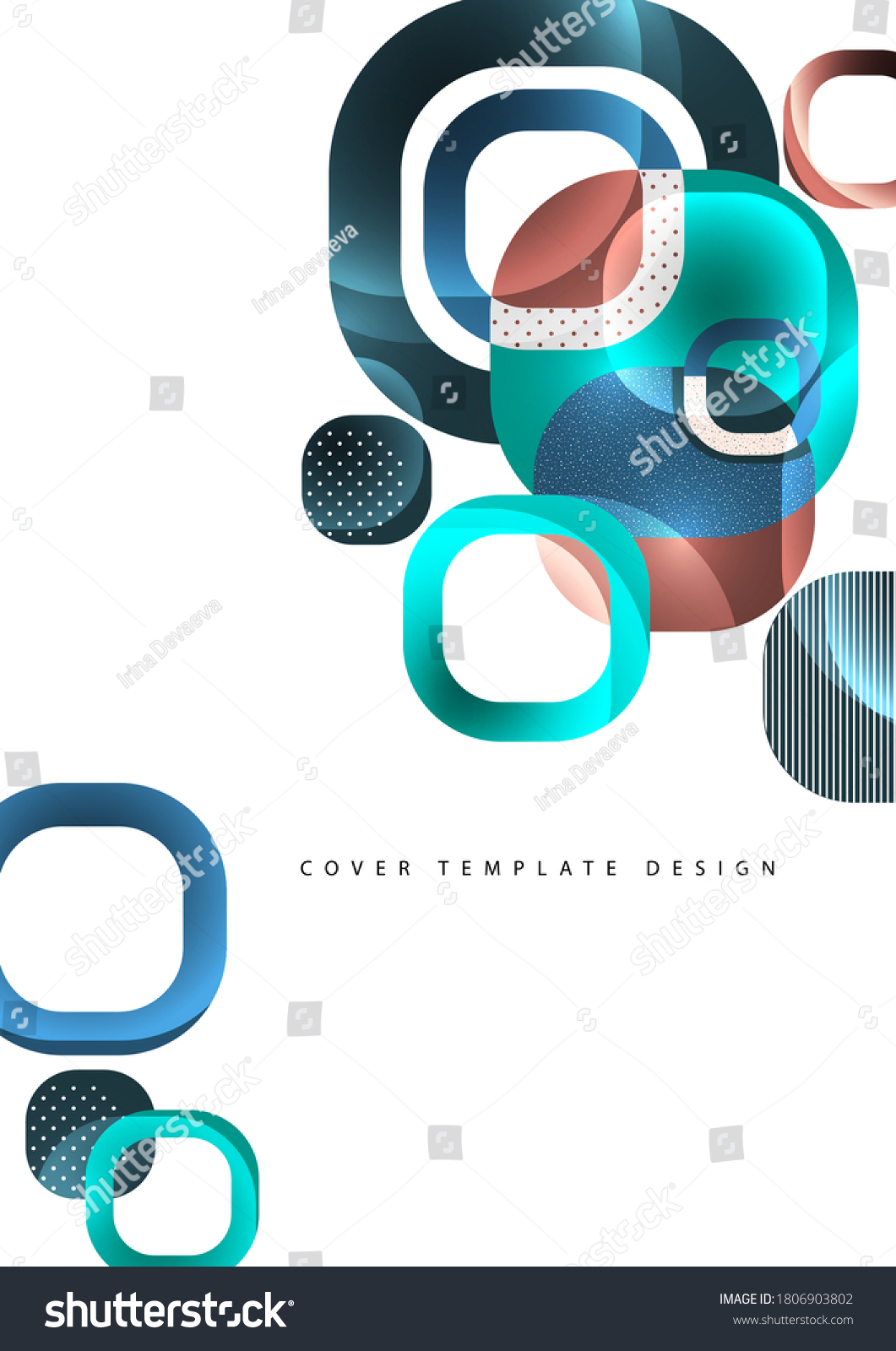 Overlapping Round Squares Form Geometric Abstract Stock Vector (Royalty ...
