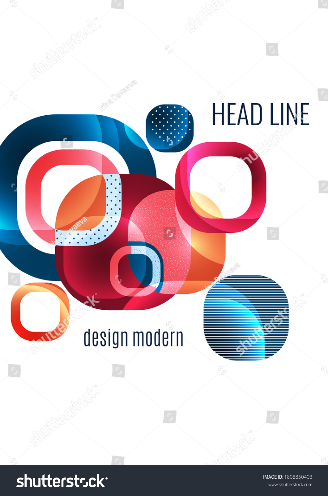 Overlapping Round Squares Form Geometric Abstract Stock Vector (Royalty ...