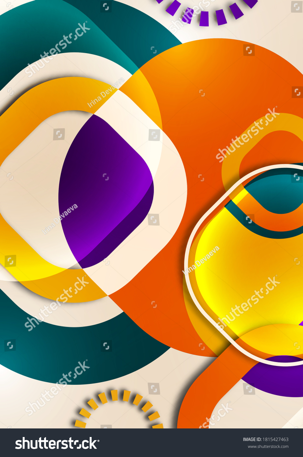 Overlapping Round Squares Form Geometric Abstract Stock Vector (Royalty ...
