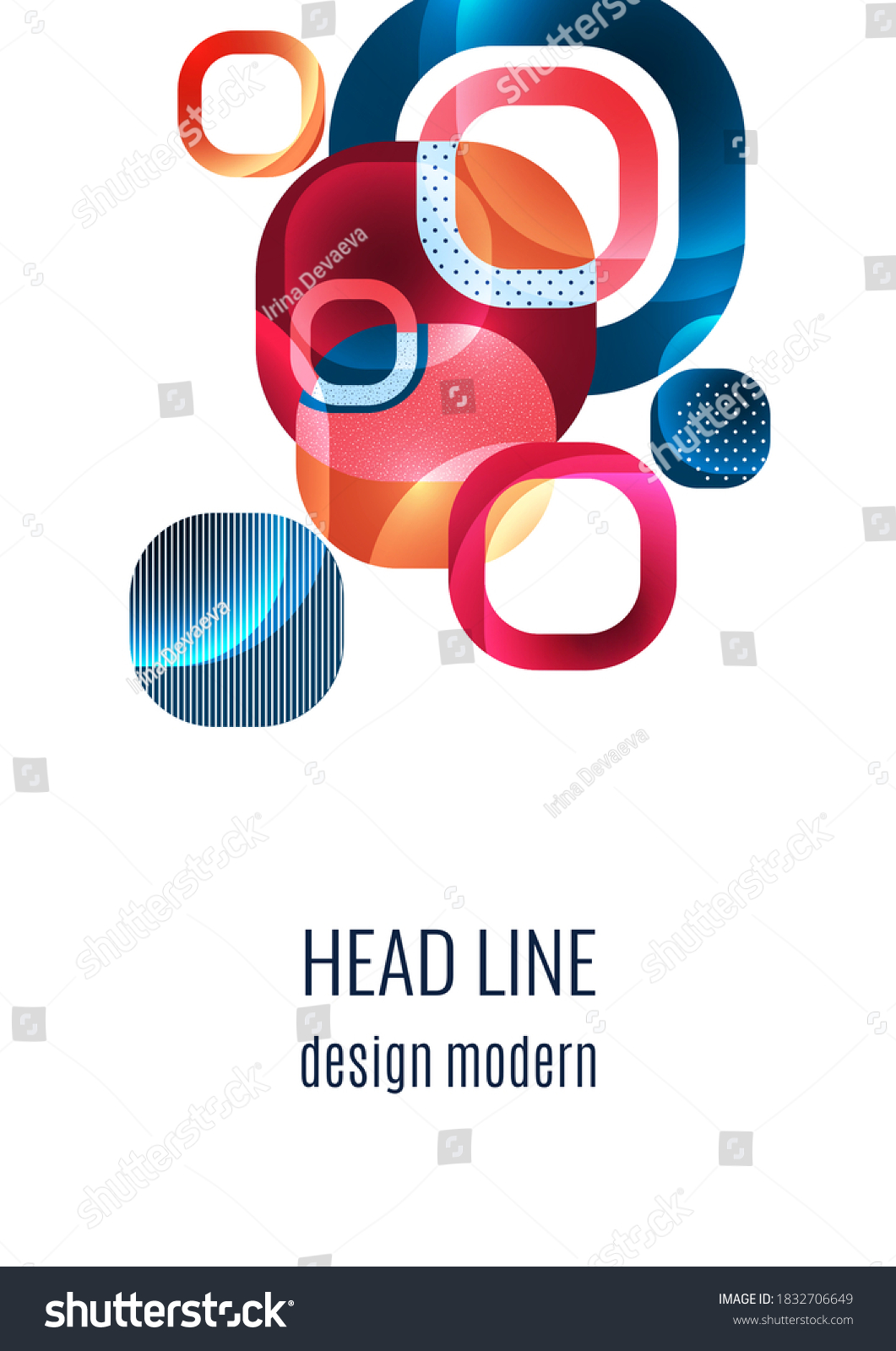 Overlapping Round Squares Form Geometric Abstract Stock Vector (Royalty ...