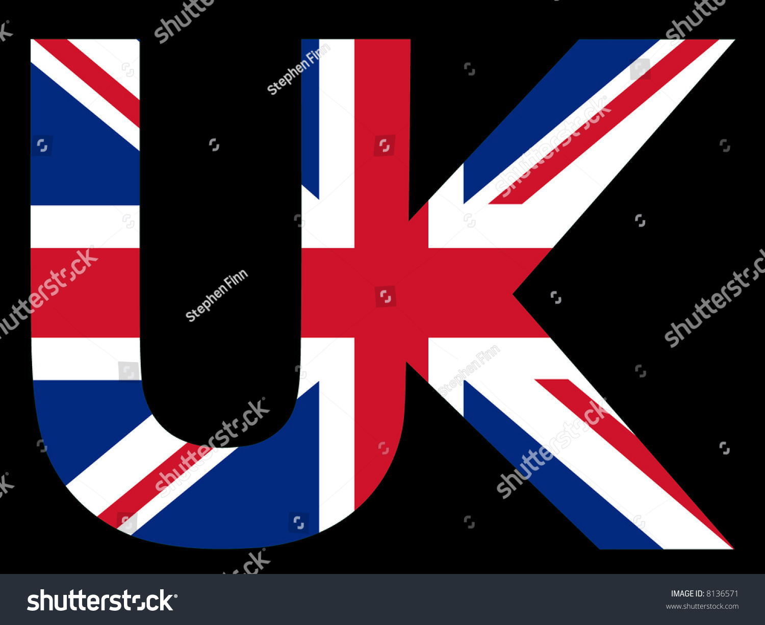 Overlapping Uk Text British Flag Stock Vector (Royalty Free) 8136571