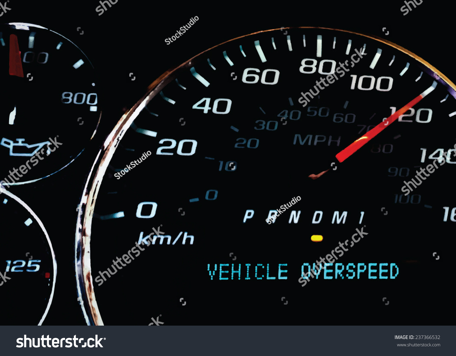 Overspeed Warning Light On Dashboard Dial Stock Vector (Royalty Free ...