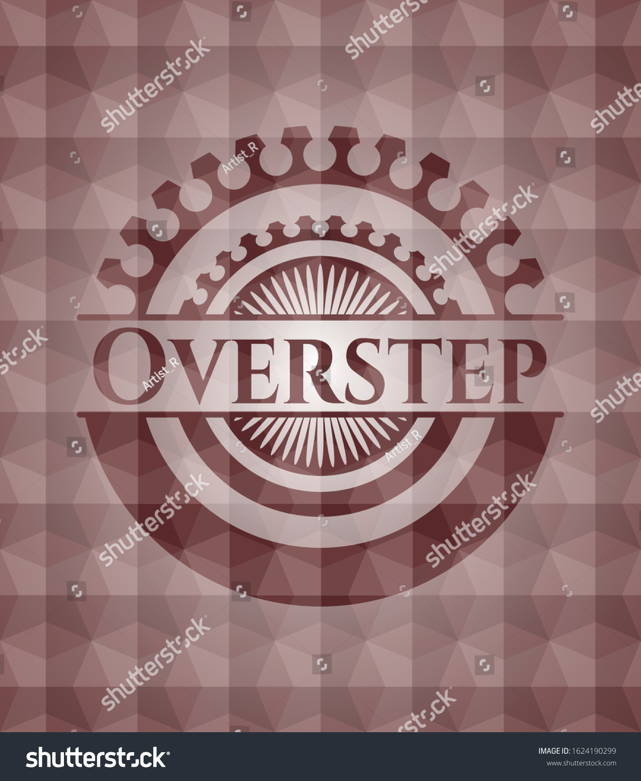 Overstep Red Seamless Geometric Emblem Stock Vector (Royalty Free ...