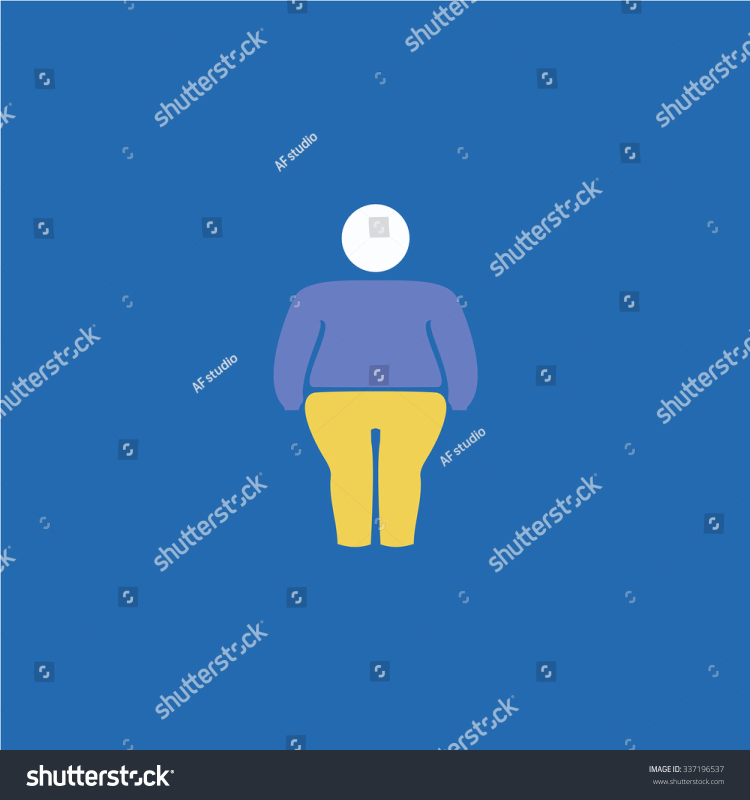 Overweight Man Symbol Icon Vector Stock Vector (Royalty Free) 337196537 ...