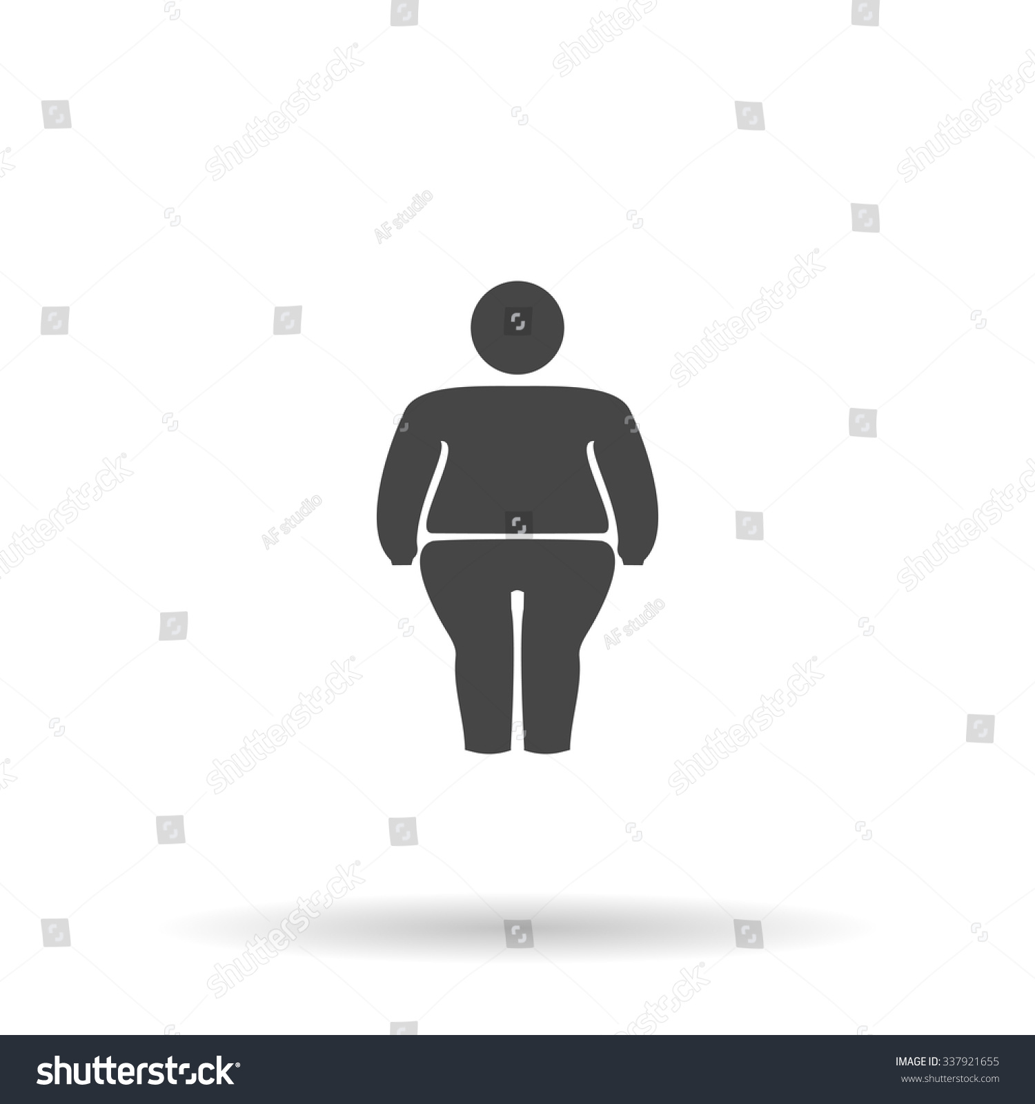 Overweight Man Symbol Icon Vector Stock Vector (Royalty Free) 337921655