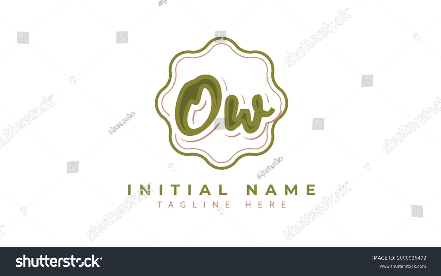 Ow Initials Handwriting Logo Vector Stock Vector (Royalty Free ...