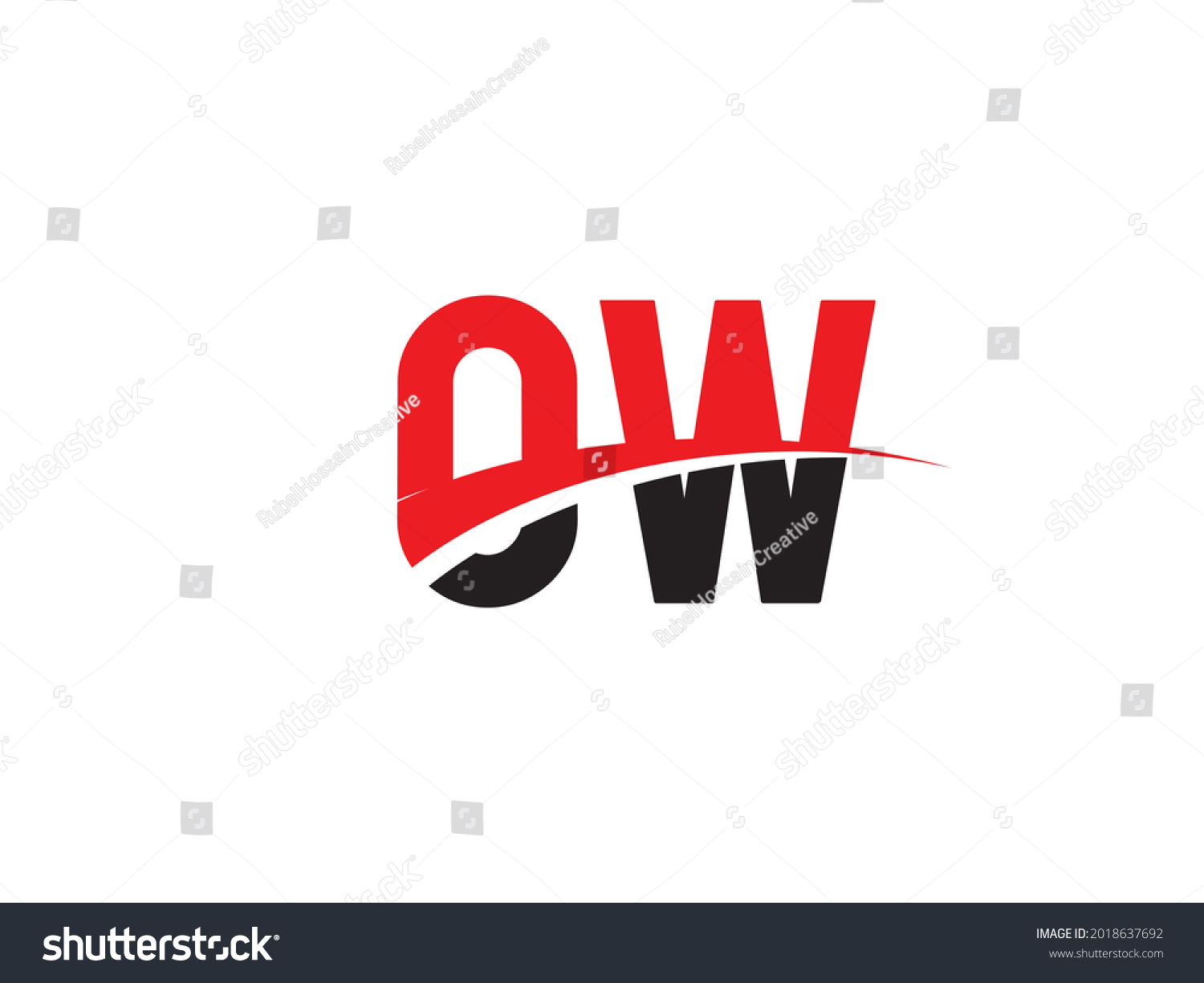 Ow Letter Initial Logo Design Template Stock Vector (Royalty Free ...