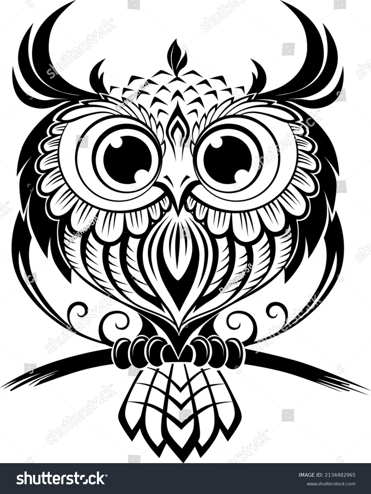Owl Abstract Vector Clip Art Stock Vector (Royalty Free) 2134482965 ...