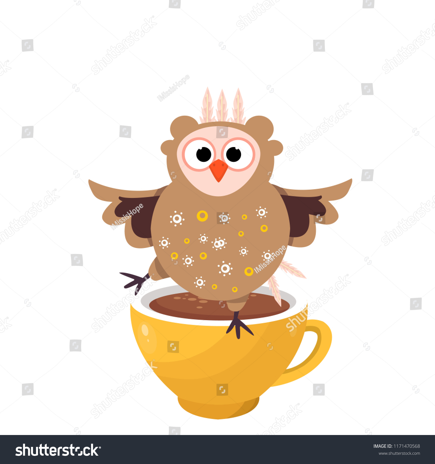 Owl Coffee Vector Stock Vector (Royalty Free) 1171470568 | Shutterstock