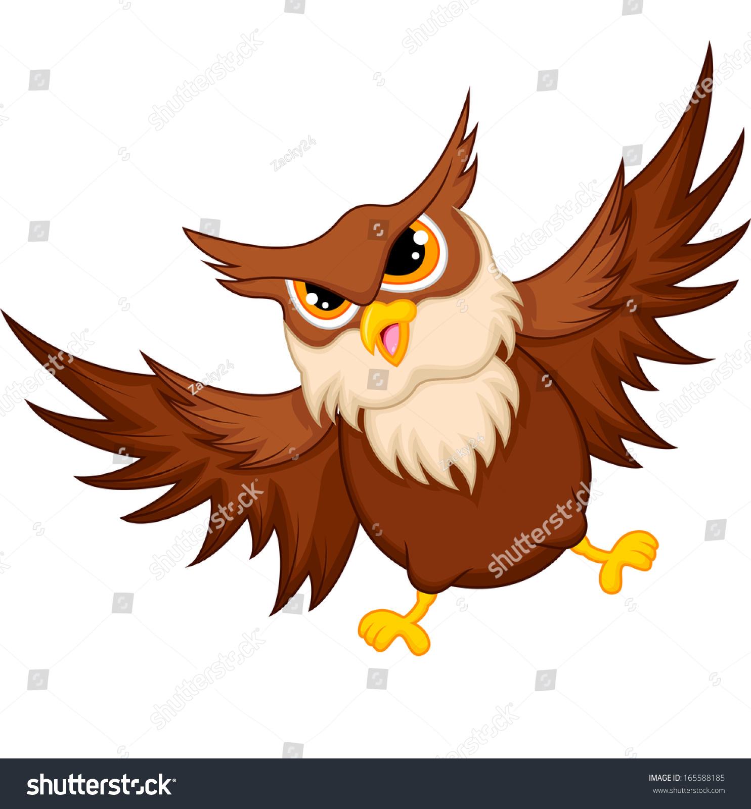 Owl Cartoon Flying Stock Vector (Royalty Free) 165588185 - Shutterstock