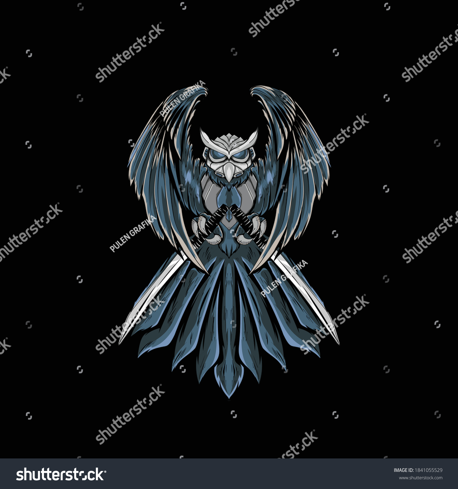 Owl Flying Vector Illustration Stock Vector (Royalty Free) 1841055529 ...
