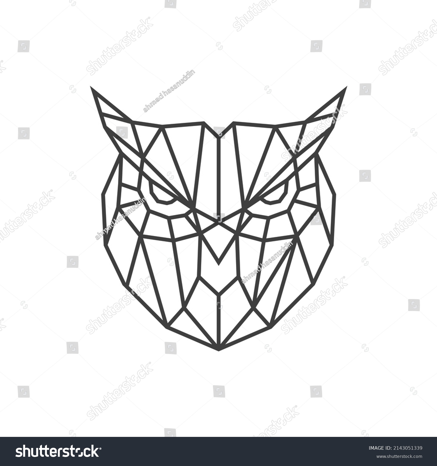 Owl Geometric Shape Logo Vector Stock Vector (Royalty Free) 2143051339 ...