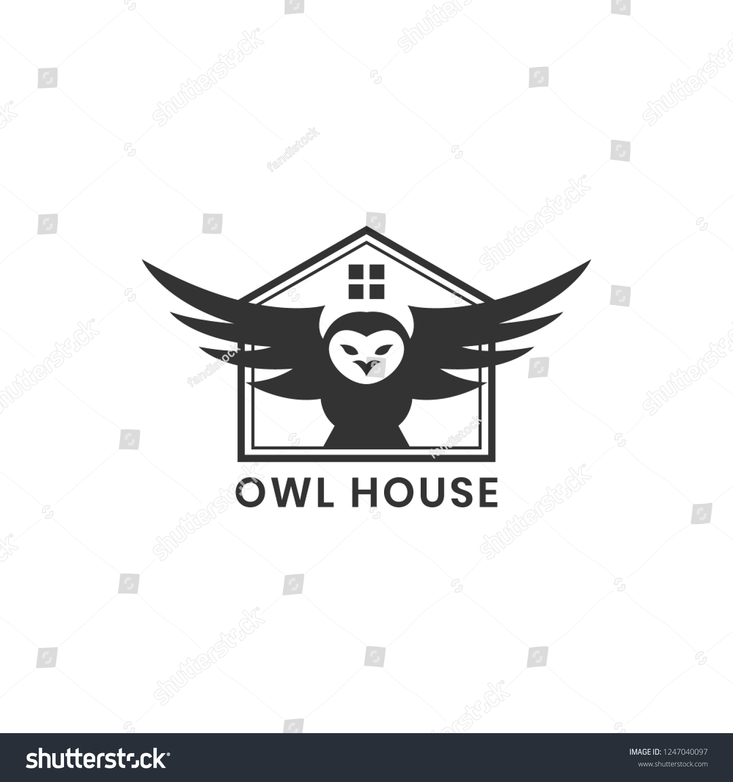 Owl House Logo Design: vector de stock (libre de regalías) 1247040097 ...