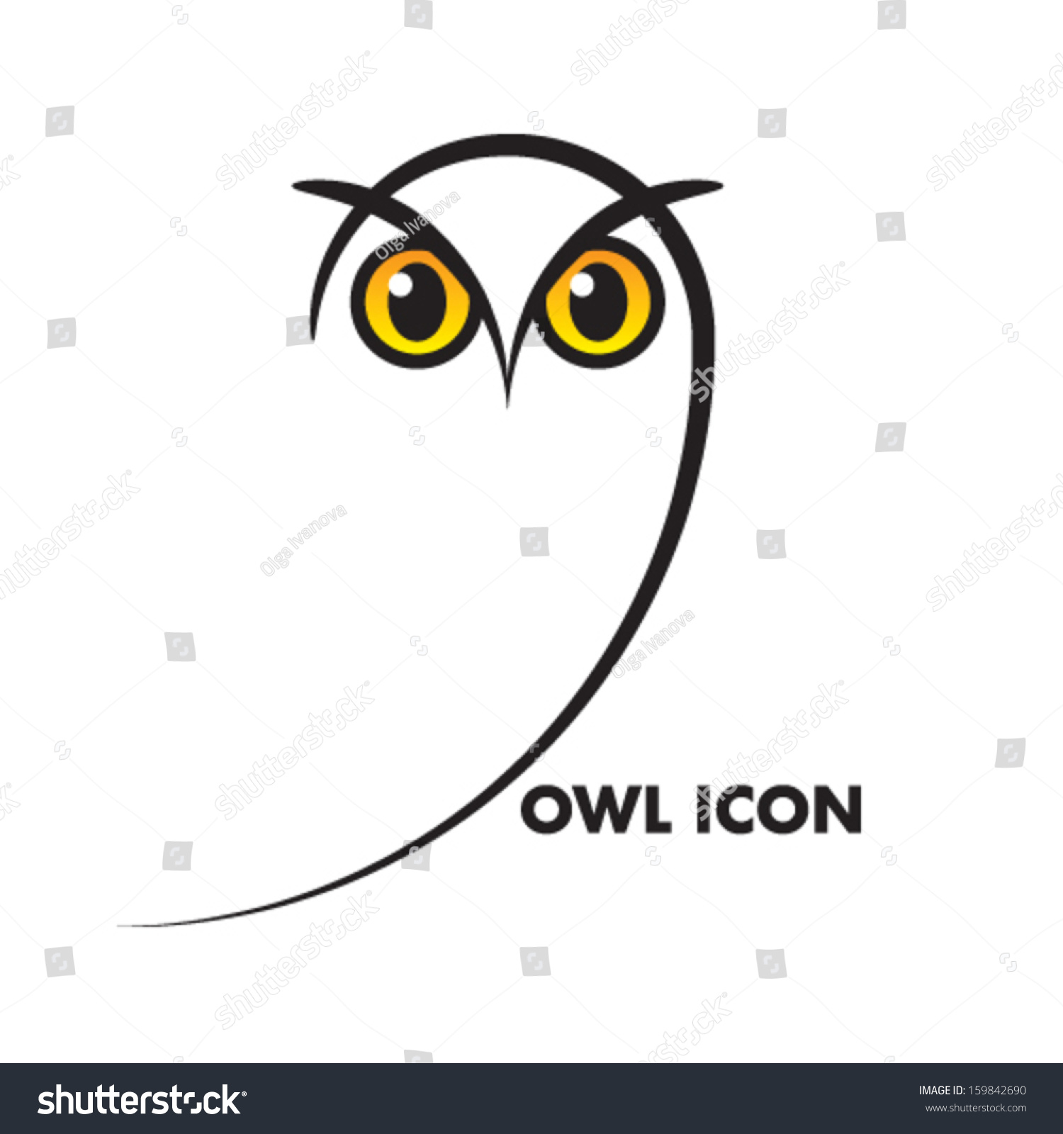 Owl Icon Stock Vector (Royalty Free) 159842690