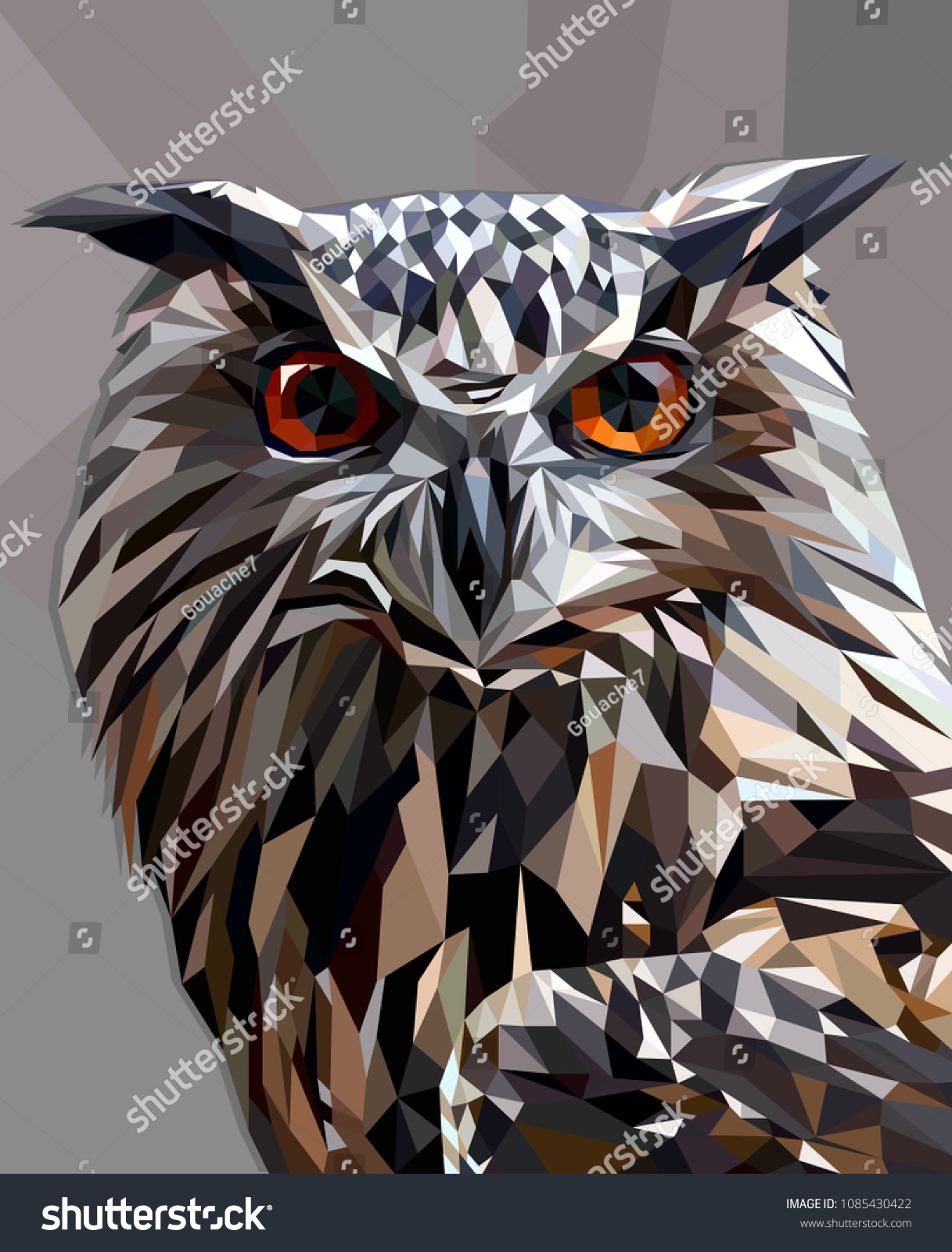 Owl Low Poly Style Stock Vector (Royalty Free) 1085430422