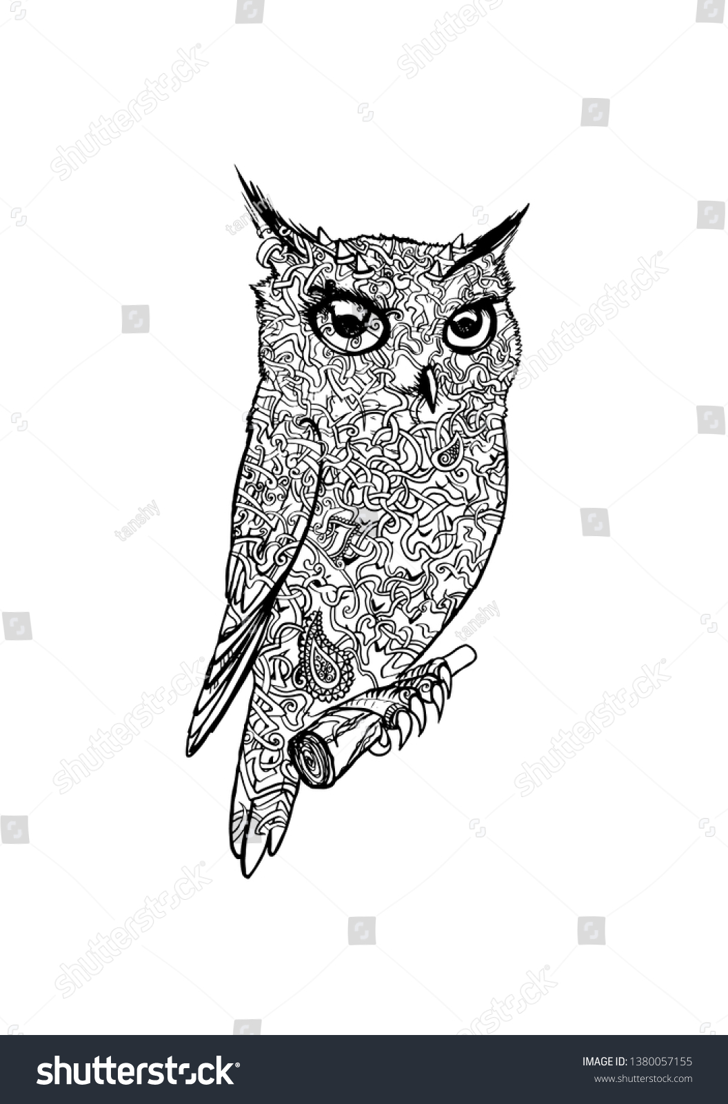 Owl Mandala Pattern Vector Illustration Stock Vector (Royalty Free ...