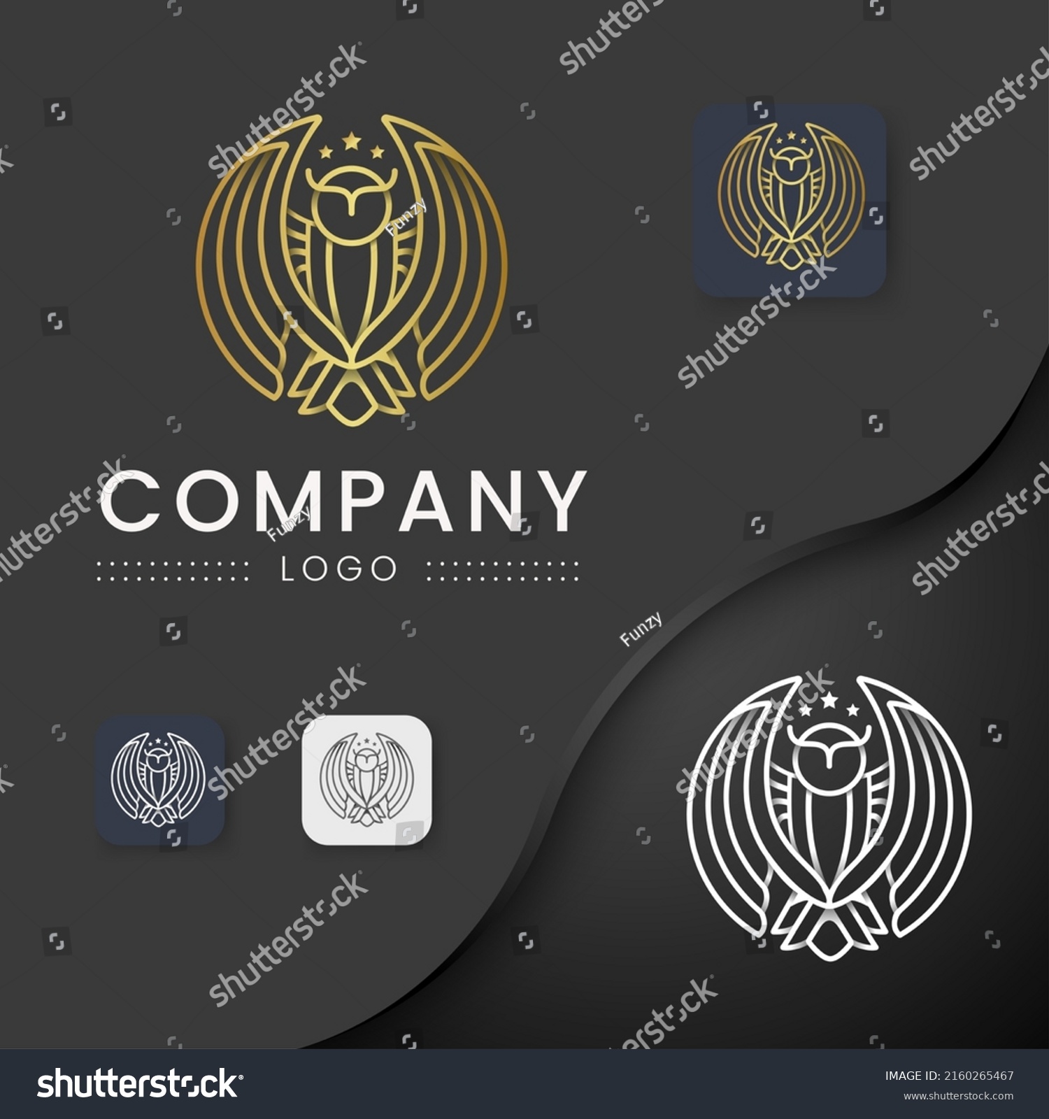 Owl Outline Logos Emblems Design Elements Stock Vector (Royalty Free ...