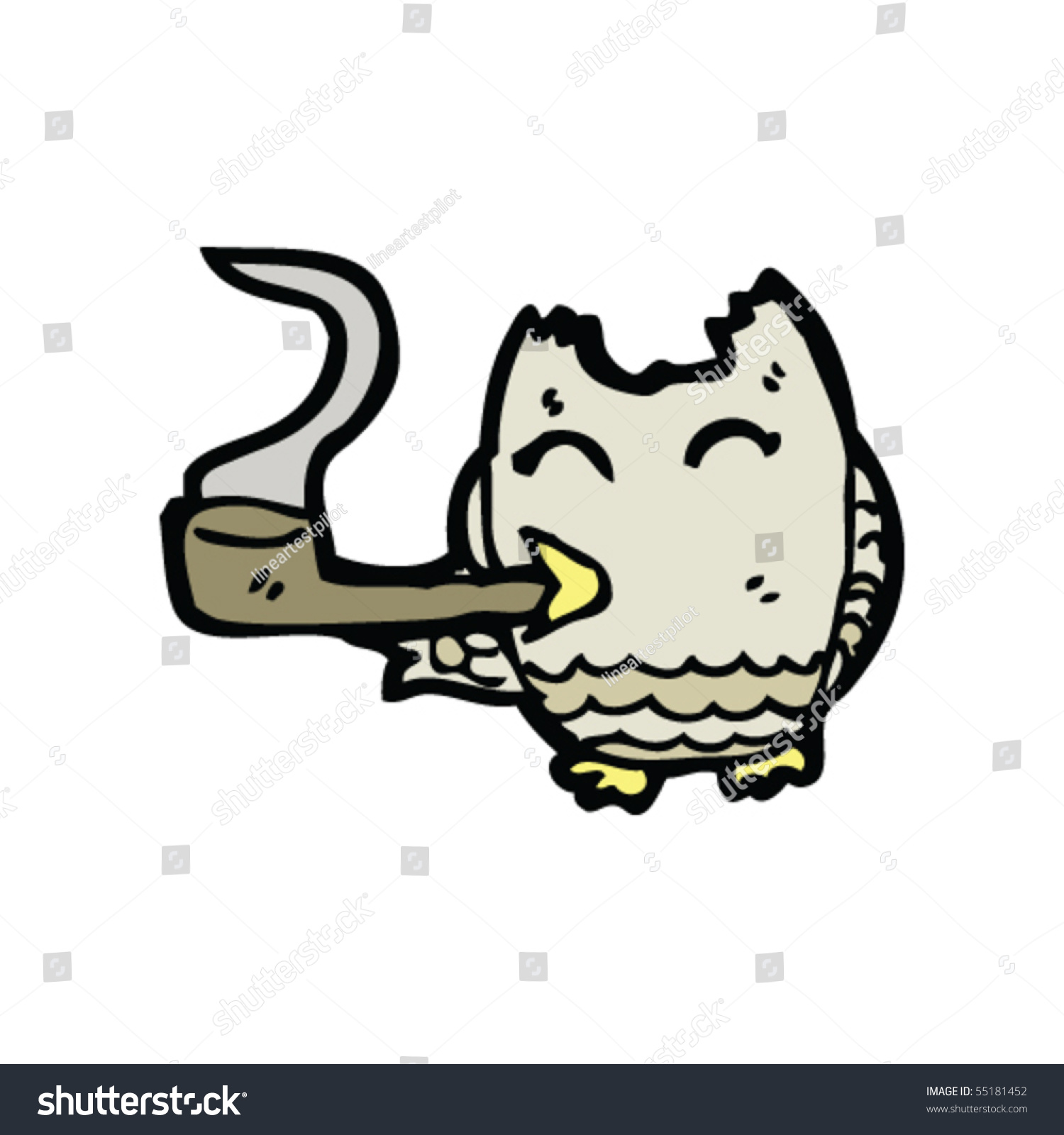 Owl Smoking Pipe Cartoon Stock Vector (Royalty Free) 55181452