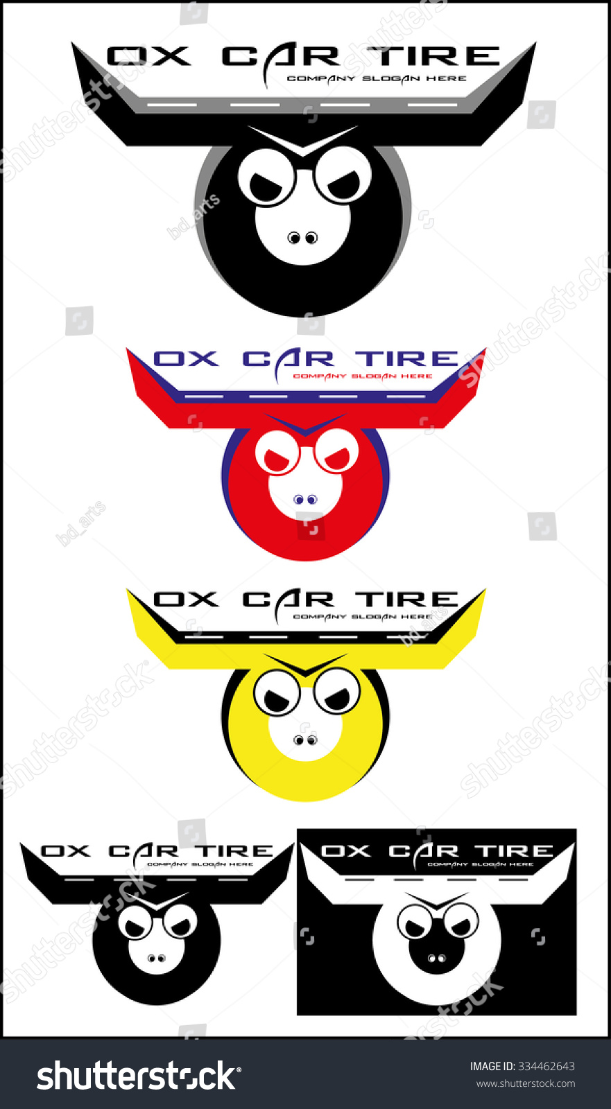 Ox Car Logo Stock Vector (Royalty Free) 334462643