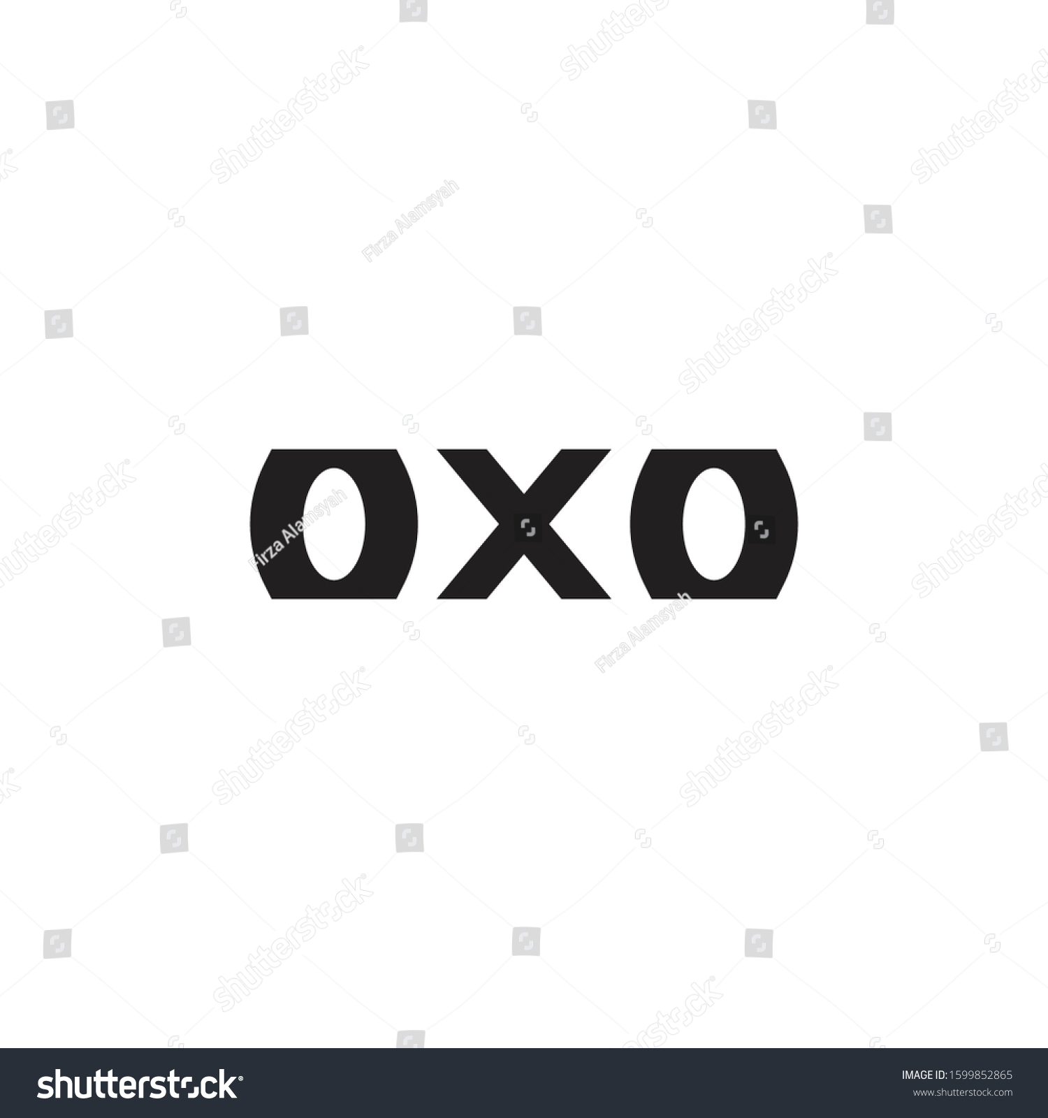 Oxo Modern Typography Logo Design: vector de stock (libre de regalías ...