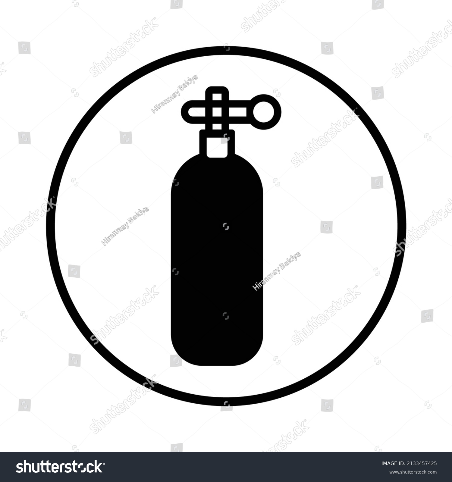 Oxygen Cylinder Icon Black Vector Graphics Stock Vector (Royalty Free ...