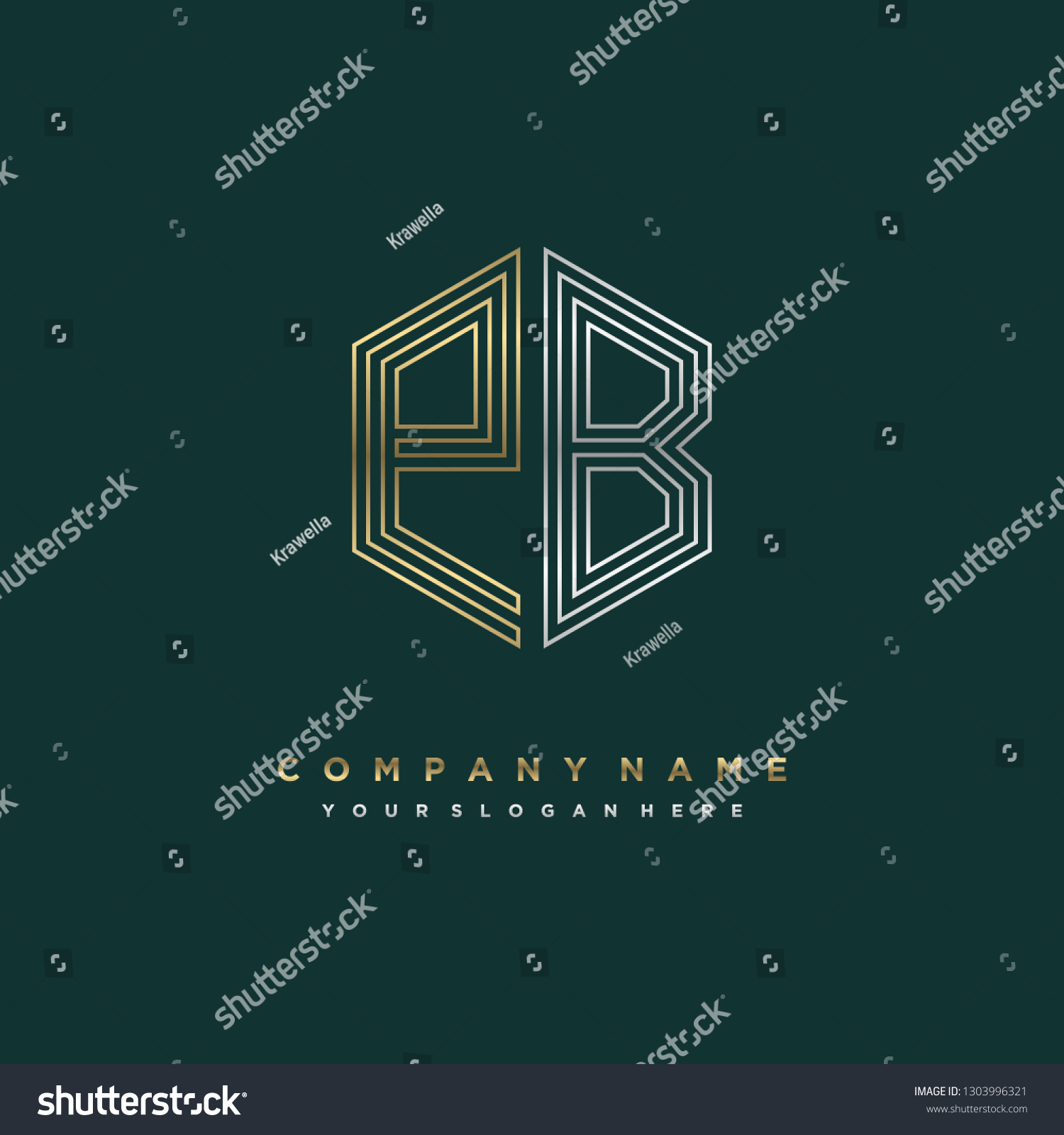 P B Initial Letter Modern Logo Stock Vector (Royalty Free) 1303996321 ...