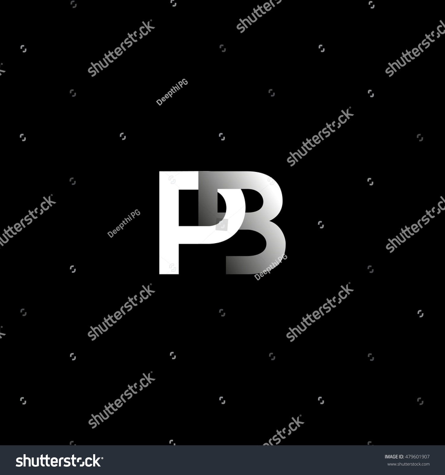 P B Letter Logo Design Stock Vector (Royalty Free) 479601907