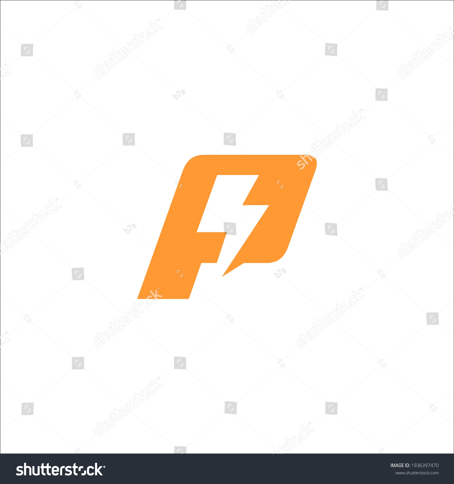 P Bolt Logo Design Vector Sign Stock Vector (Royalty Free) 1936397470