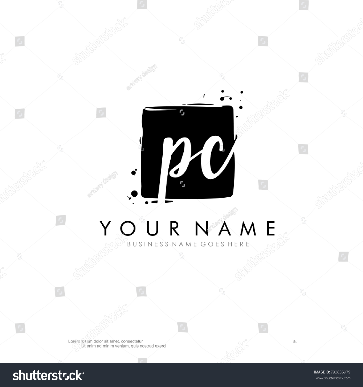 P C Initial Square Logo Template Stock Vector (Royalty Free) 793635979
