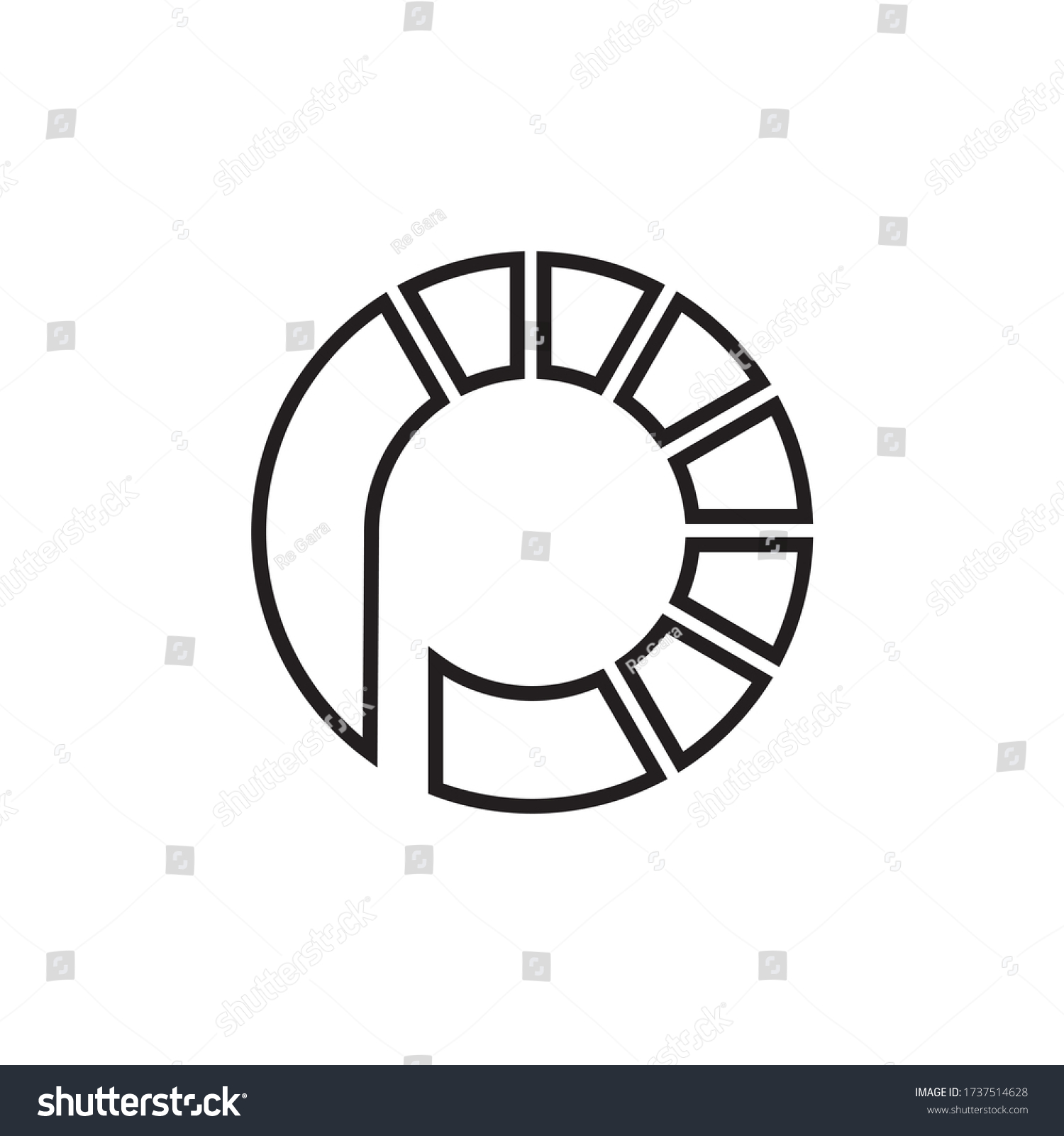 P Circle Lines Logo Design Vector Stock Vector (Royalty Free ...