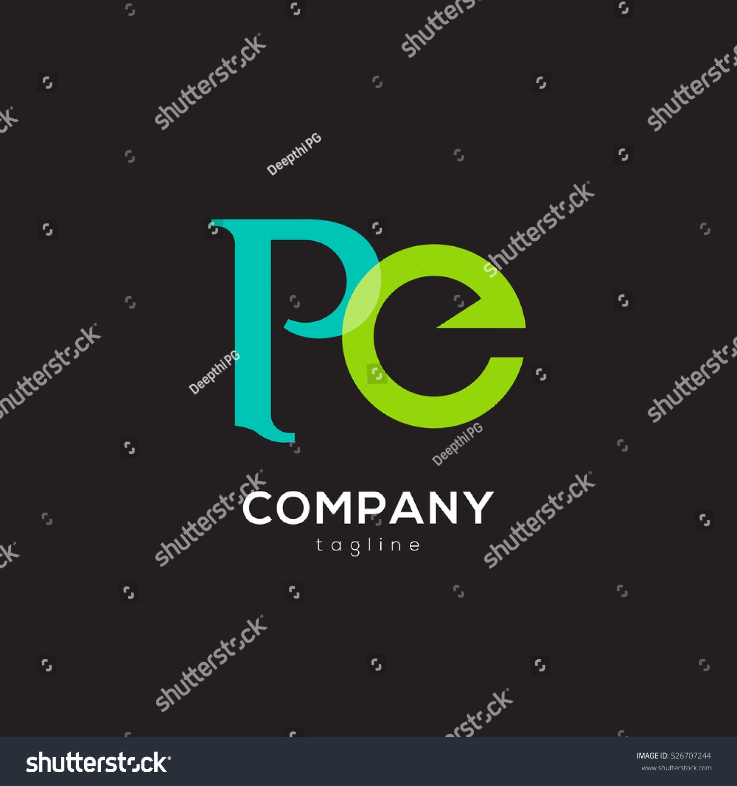 P E Letter Logo Design Vector Stock Vector (Royalty Free) 526707244 ...