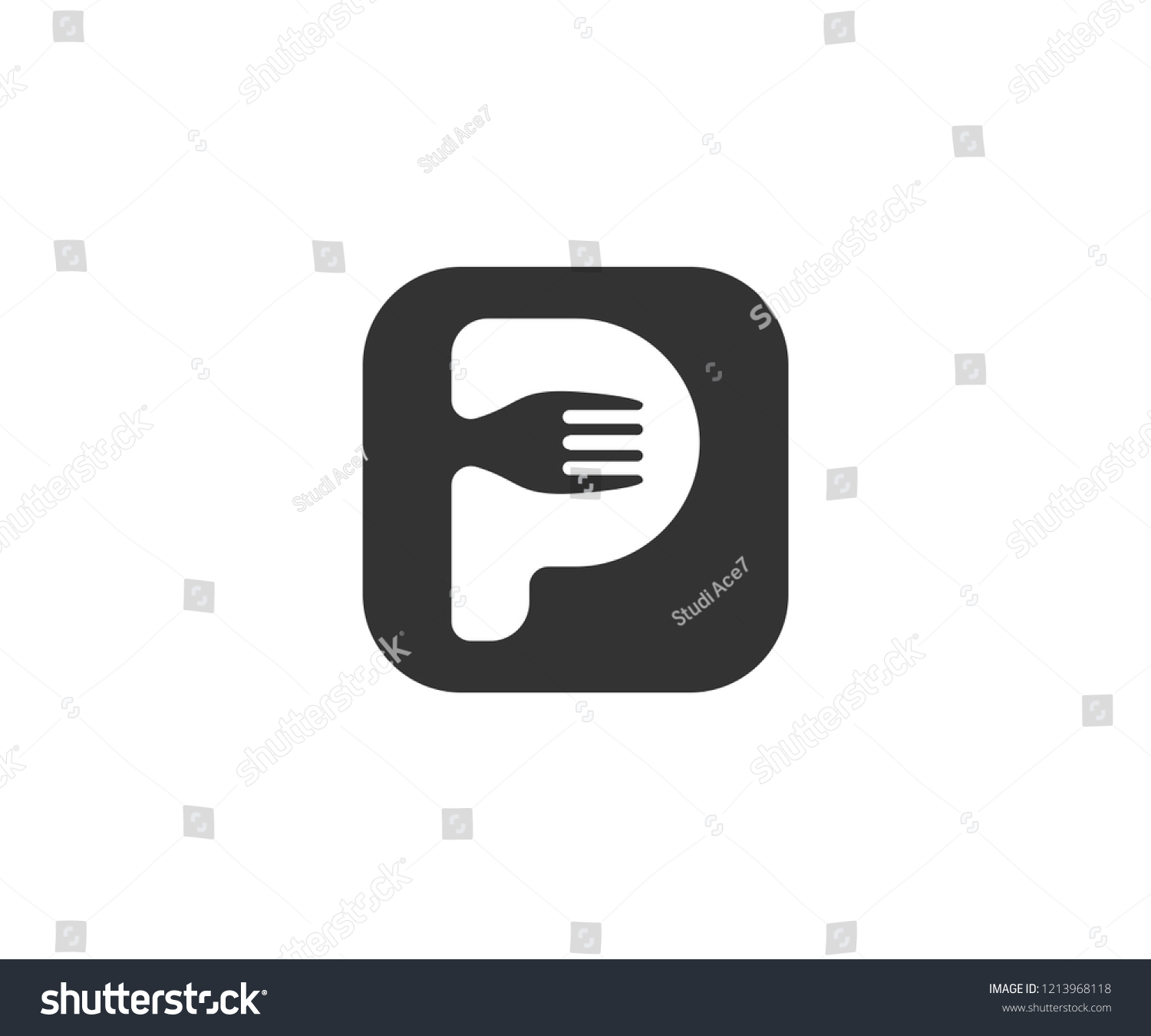 P Fork Logo Design Stock Vector (Royalty Free) 1213968118 | Shutterstock