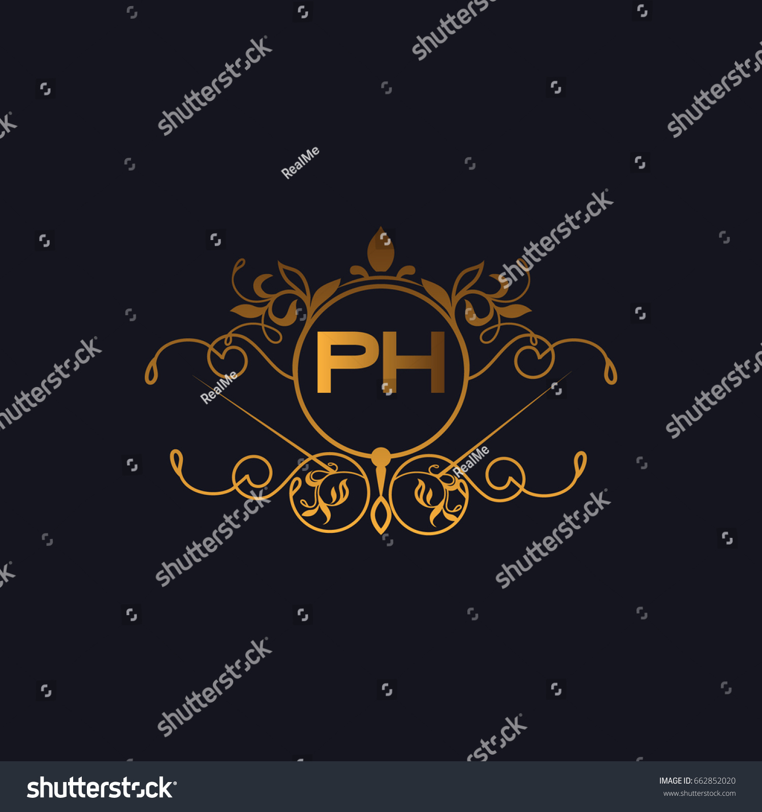 P H Logo Stock Vector (Royalty Free) 662852020