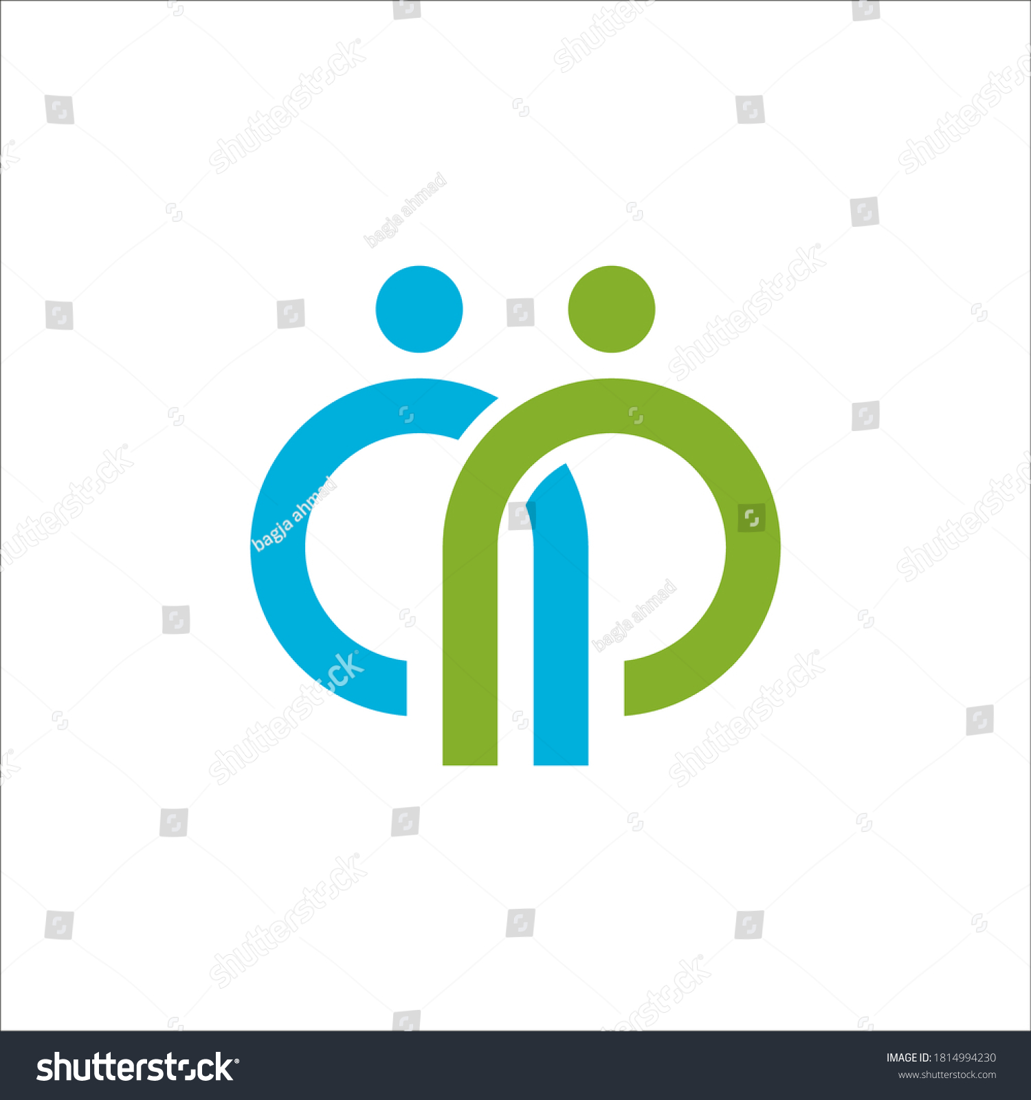 P Human Logo Design Vector Sign Stock Vector (Royalty Free) 1814994230 ...
