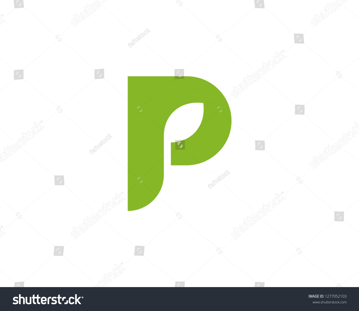 P Letter Leaf Logo Vector Design Stock Vector (Royalty Free) 1277052103