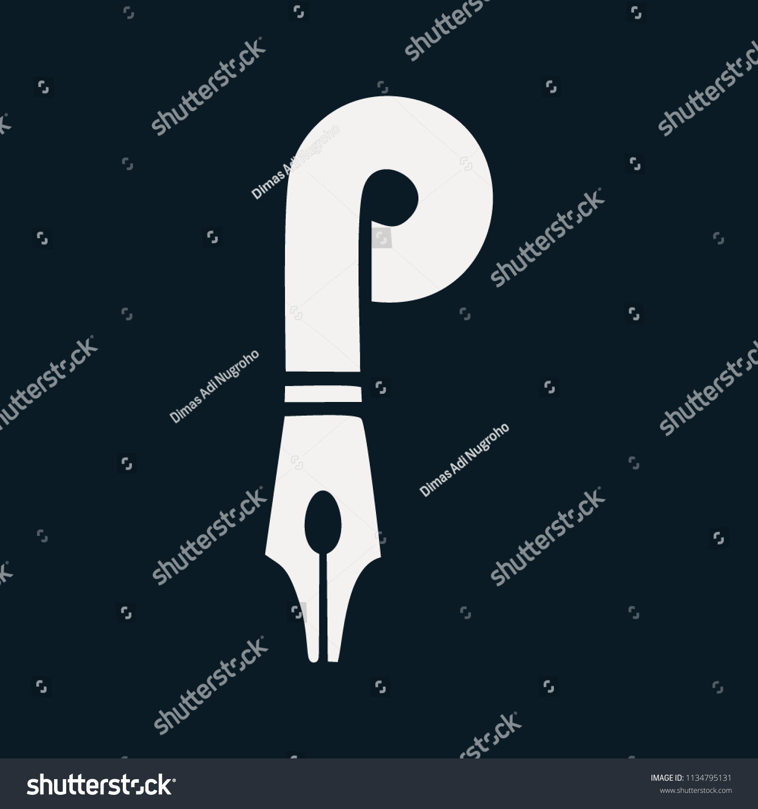 P Letter Logo Vector Pen Stock Vector (Royalty Free) 1134795131