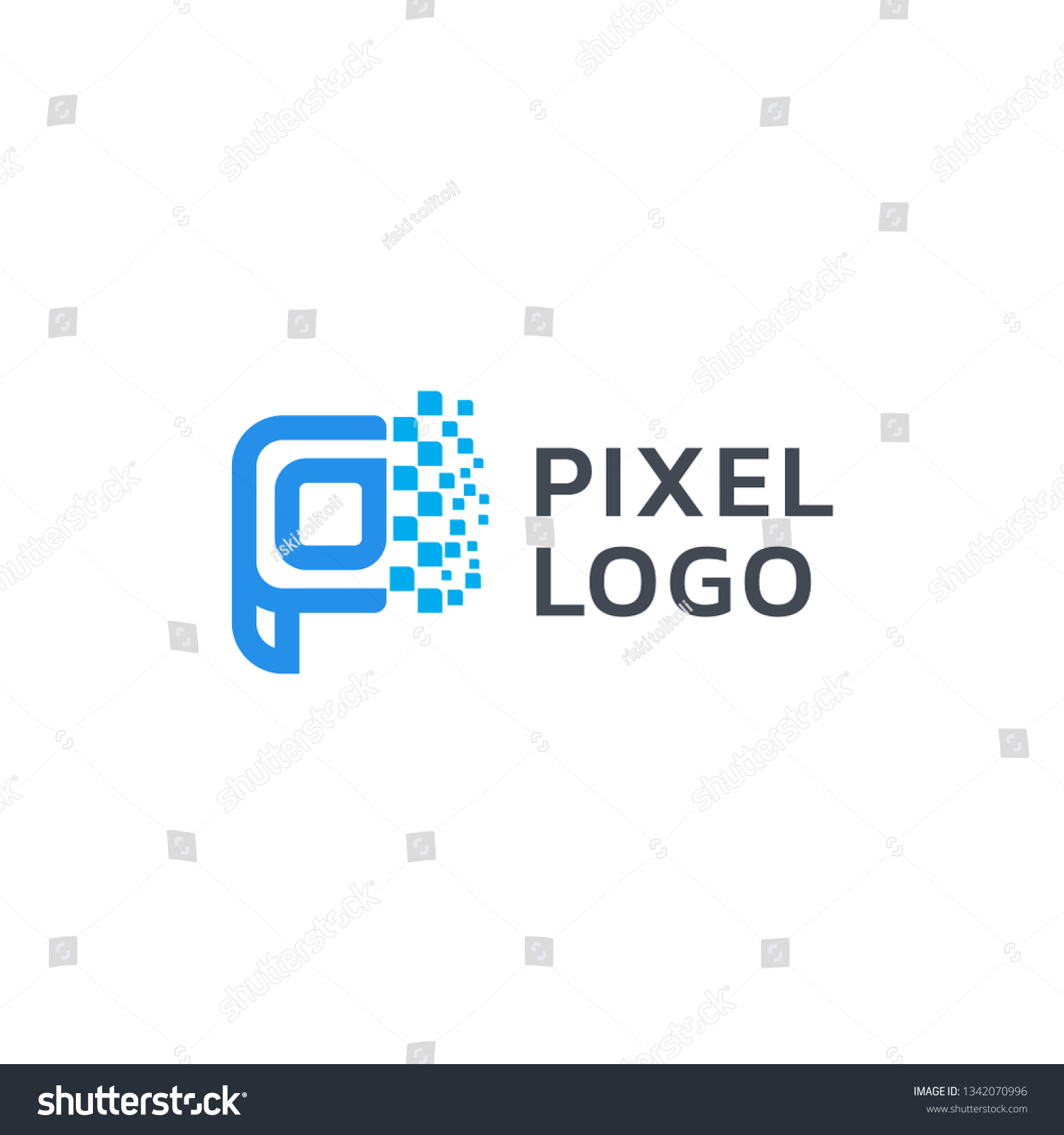 P Letter Pixel Logo Design Stock Vector (Royalty Free) 1342070996