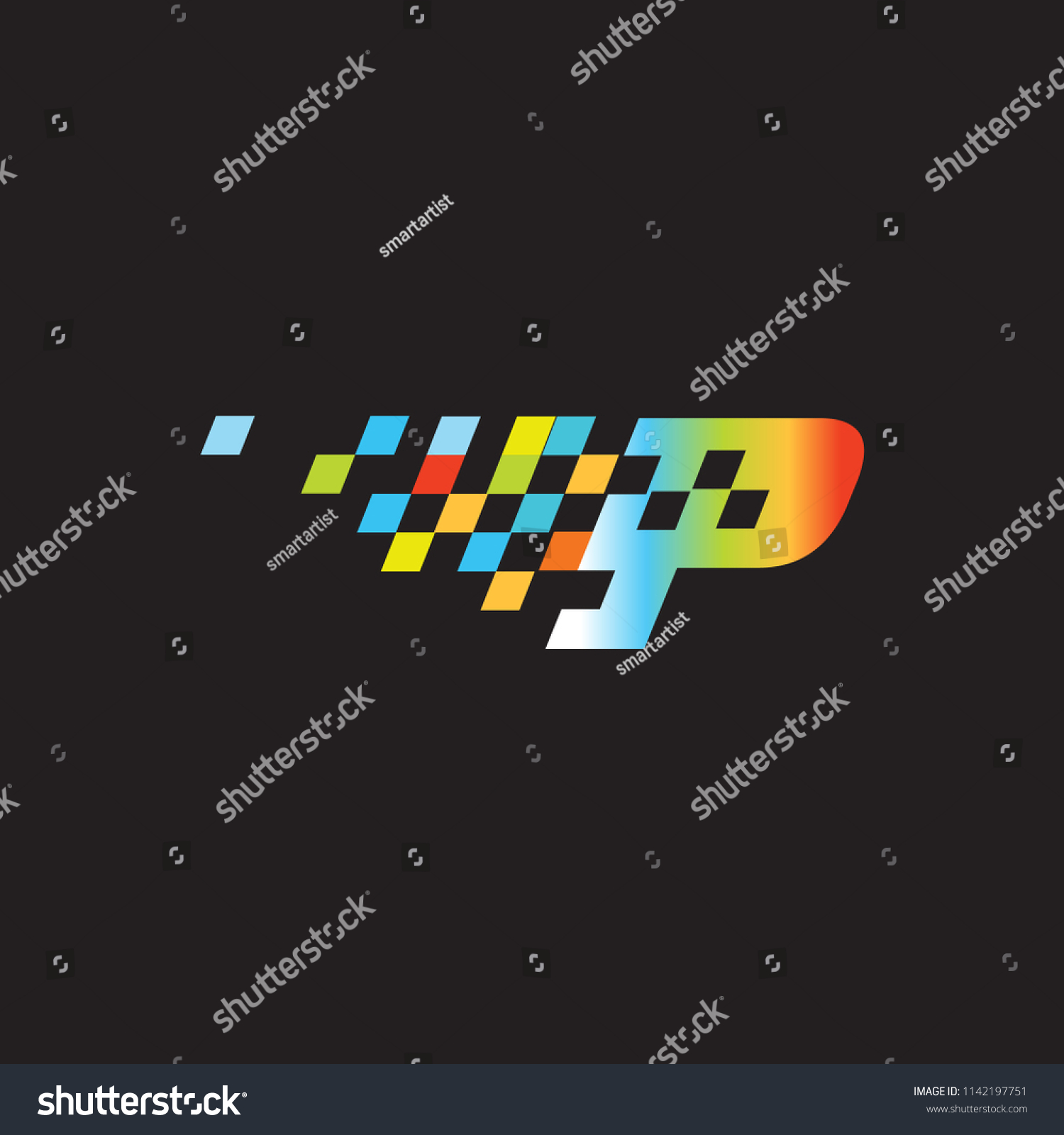 P Letter Pixels Motion Effect Vector 库存矢量图（免版税）1142197751 | Shutterstock