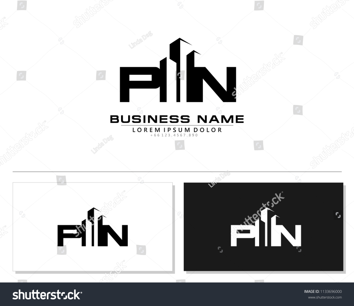 P N Initial Building Logo Concept Stock Vector (Royalty Free ...