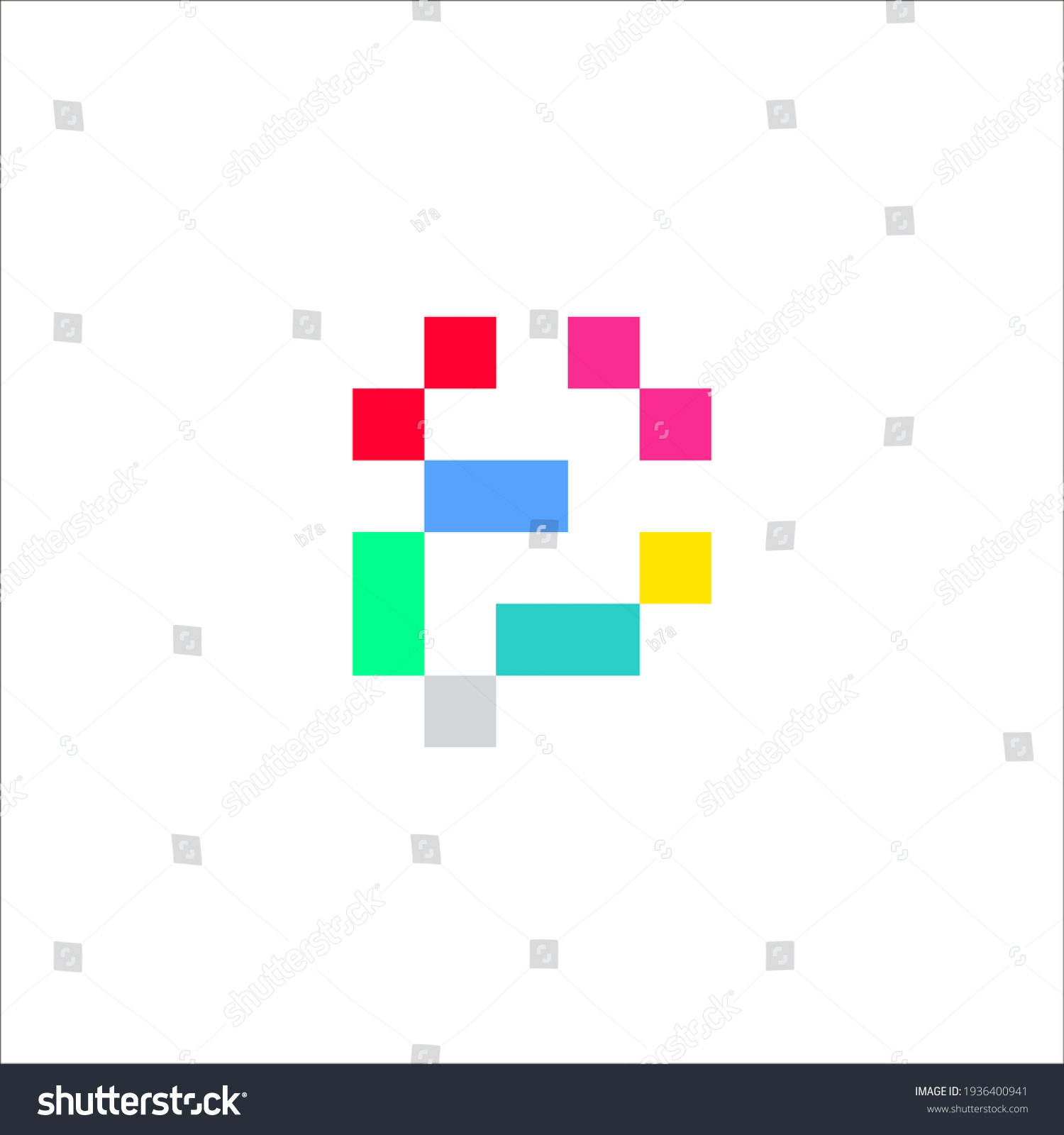 P Pixel Logo Design Vector Sign Stock Vector (Royalty Free) 1936400941