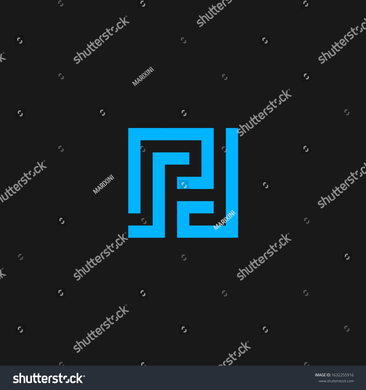 Psd Monogram Logo Square Shape Stock Vector (Royalty Free) 1632255916