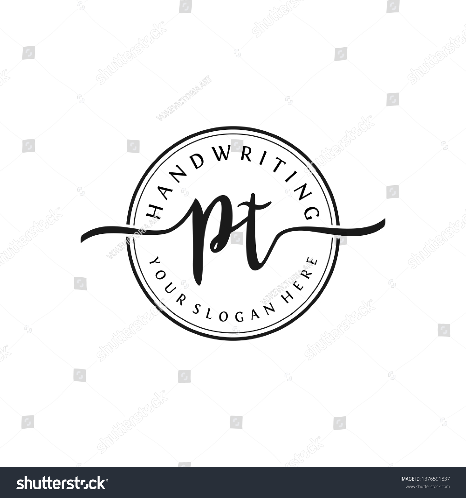 P T Initial Handwriting Logo Vector Stock Vector (Royalty Free ...