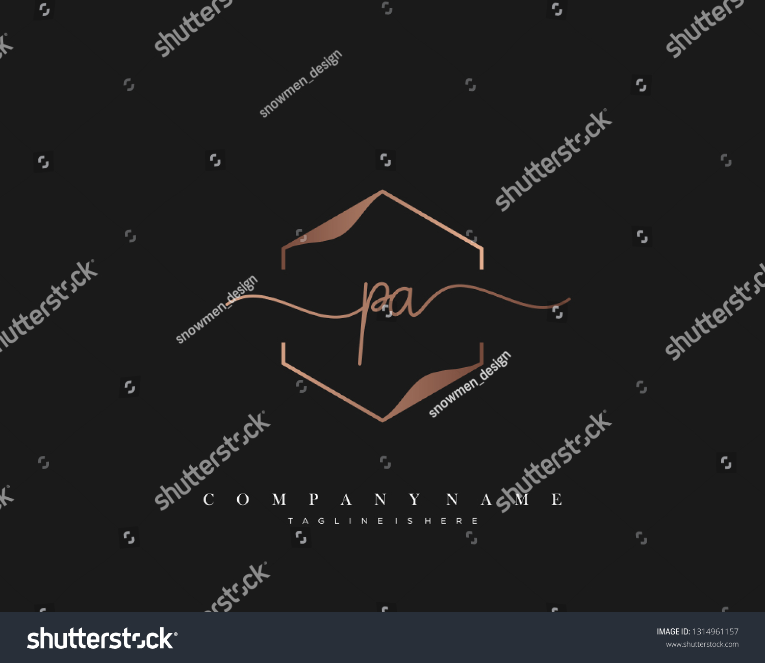 Pa Initial Handwriting Logo Template Vector Stock Vector (Royalty Free ...