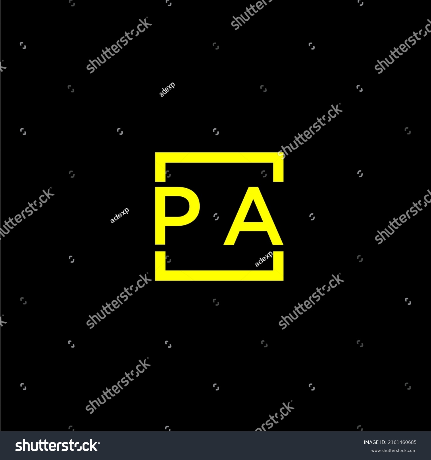 Pa Initial Monogram Logo Square Style Stock Vector (Royalty Free ...