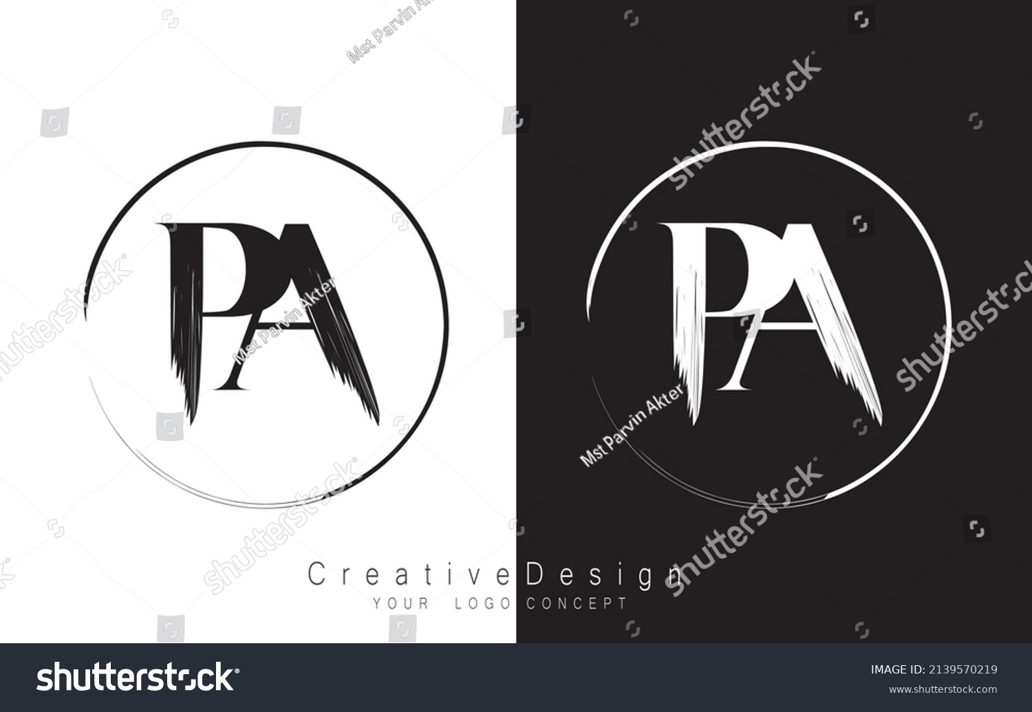 Pa Letter Logo Design Template Vector Stock Vector (Royalty Free ...